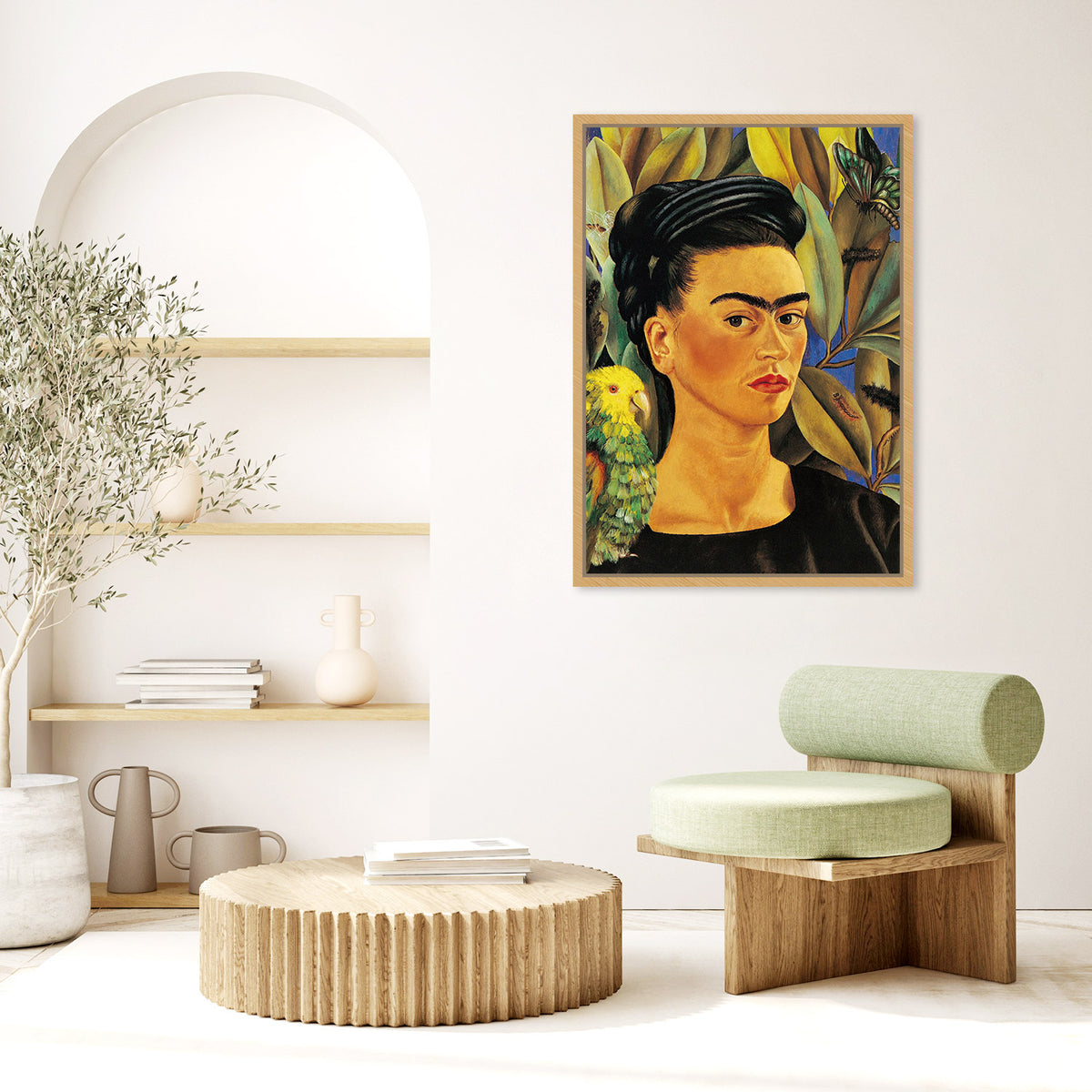 Self-portrait with Bonito, 1941 by Frida Kahlo – Zokis Canvas Art