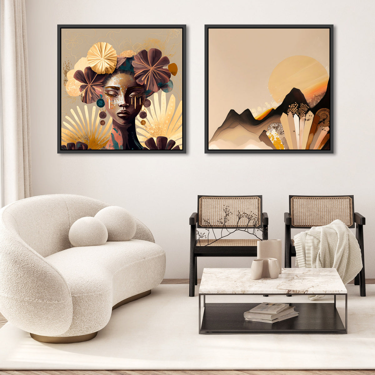 Faces of Unity: Tribal Bokeh, Art Duo, by Bella Eve – Zokis Canvas Art