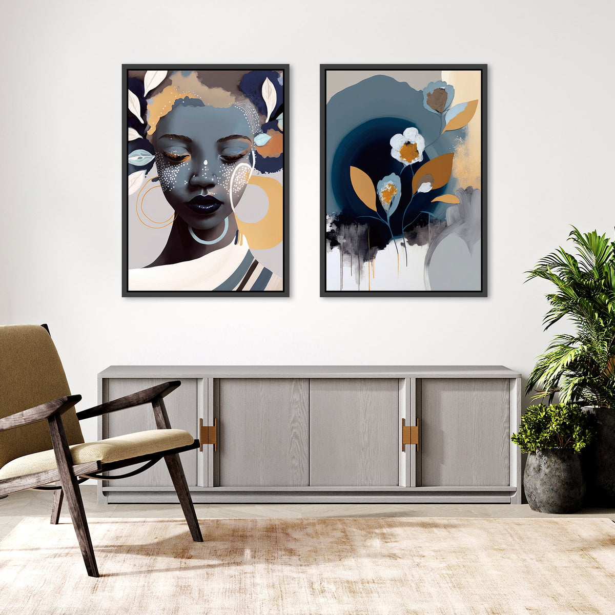 Faces of Unity: Esi, Art Duo, by Bella Eve – Zokis Canvas Art