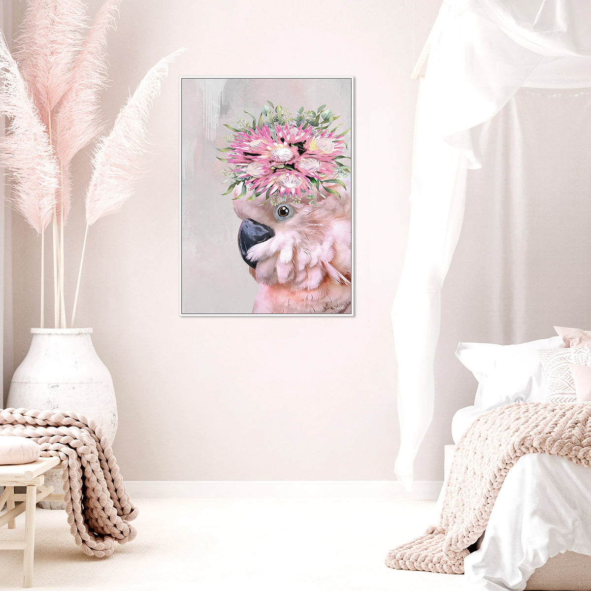 Rosie Cockatoo, by Inkheart Designs – Zokis Canvas Art