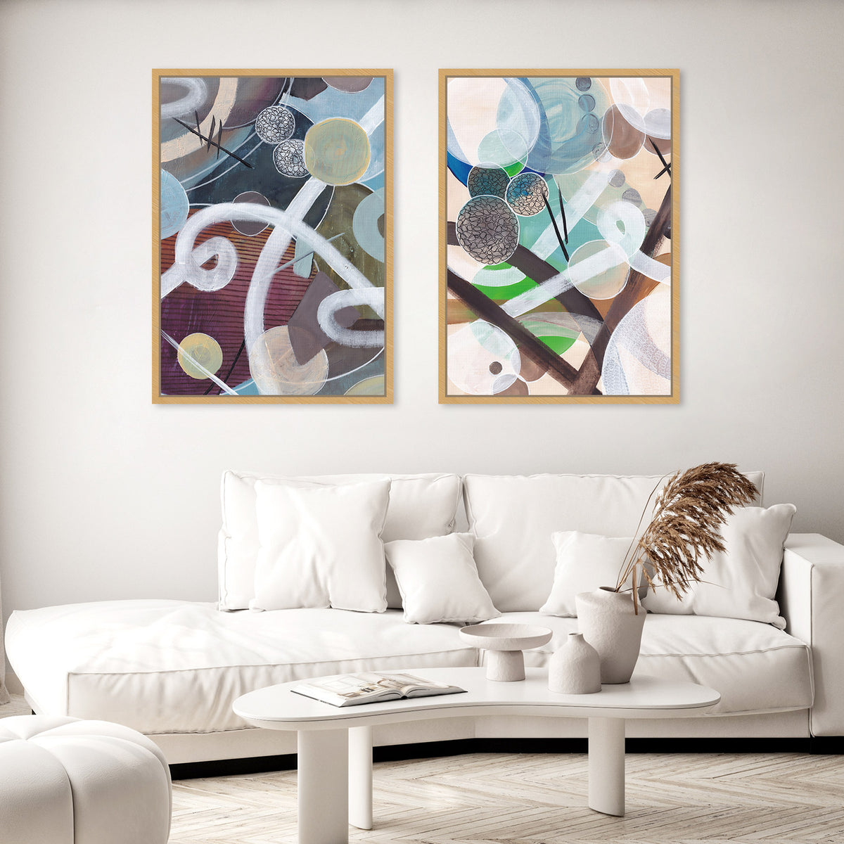 Marble Run Art Duo, by Lisa Schmidt – Zokis Canvas Art