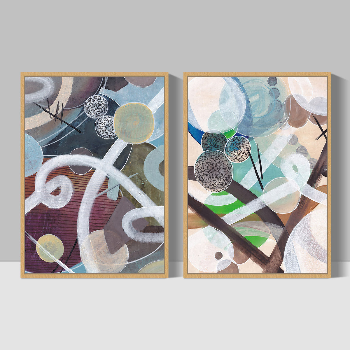 Marble Run Art Duo, by Lisa Schmidt – Zokis Canvas Art