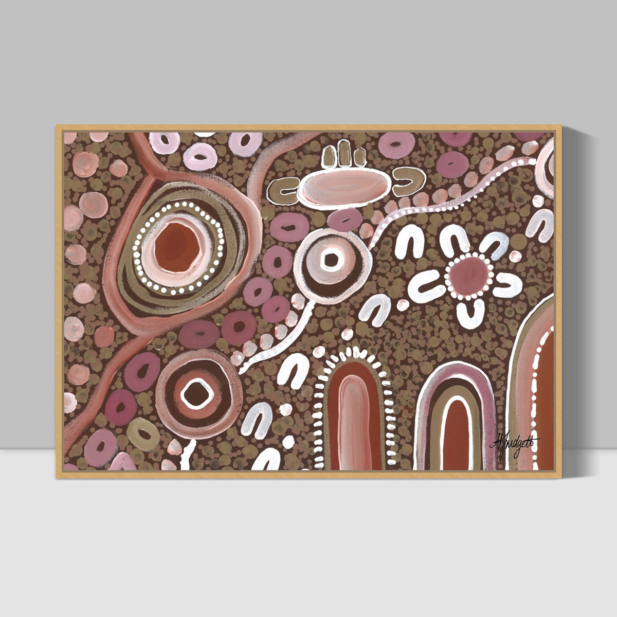 People on Country - mocha, by Maria Watson-Trudgett – Zokis Canvas Art