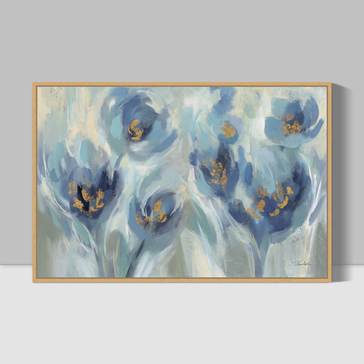 Blue Fairy Tale Floral, by Silvia Vassileva – Zokis Canvas Art