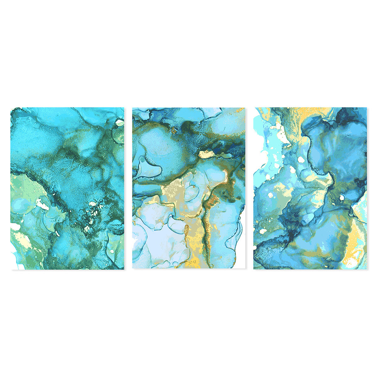 Oceana Blue | Abstract Art Trio – Zokis Canvas Art