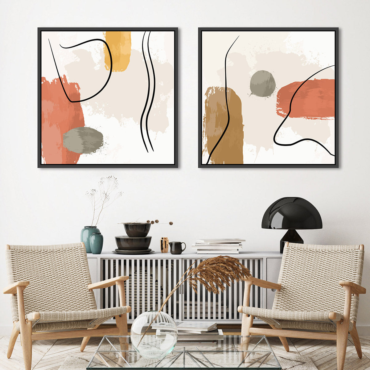 Divine Interlude, Abstract Art Duo – Zokis Canvas Art