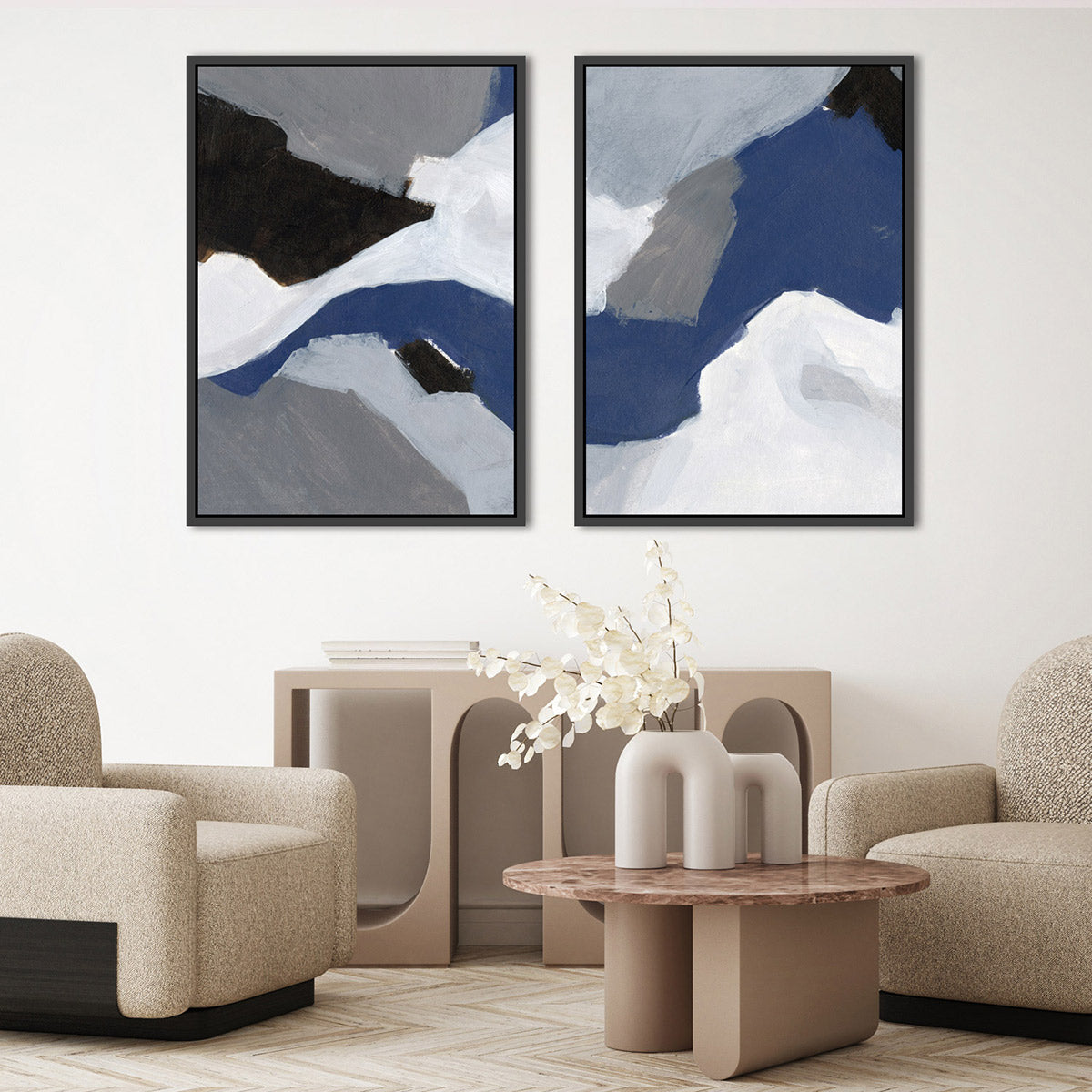Hopeless Mountain Kingdom, Abstract Art Duo – Zokis Canvas Art