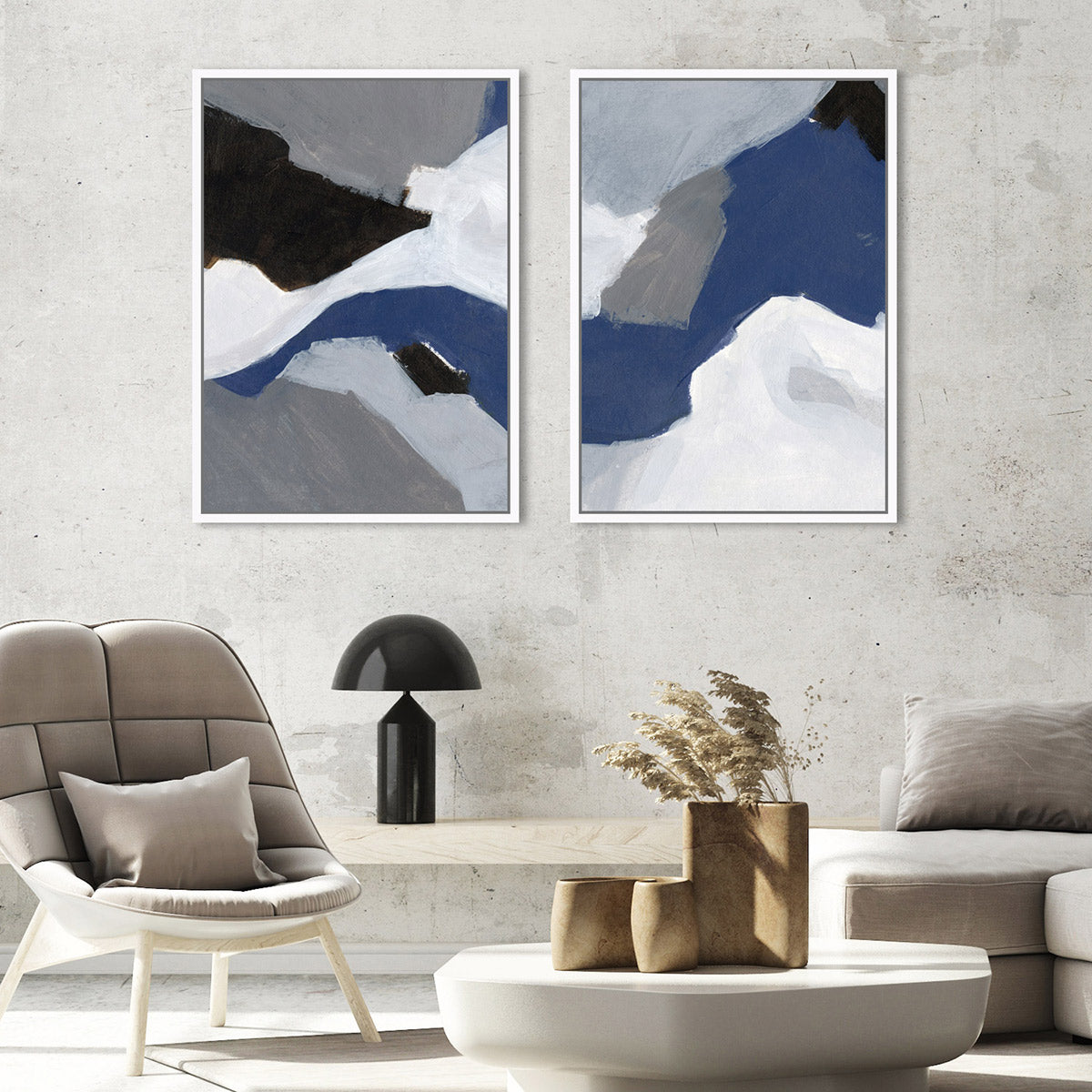 Hopeless Mountain Kingdom, Abstract Art Duo – Zokis Canvas Art